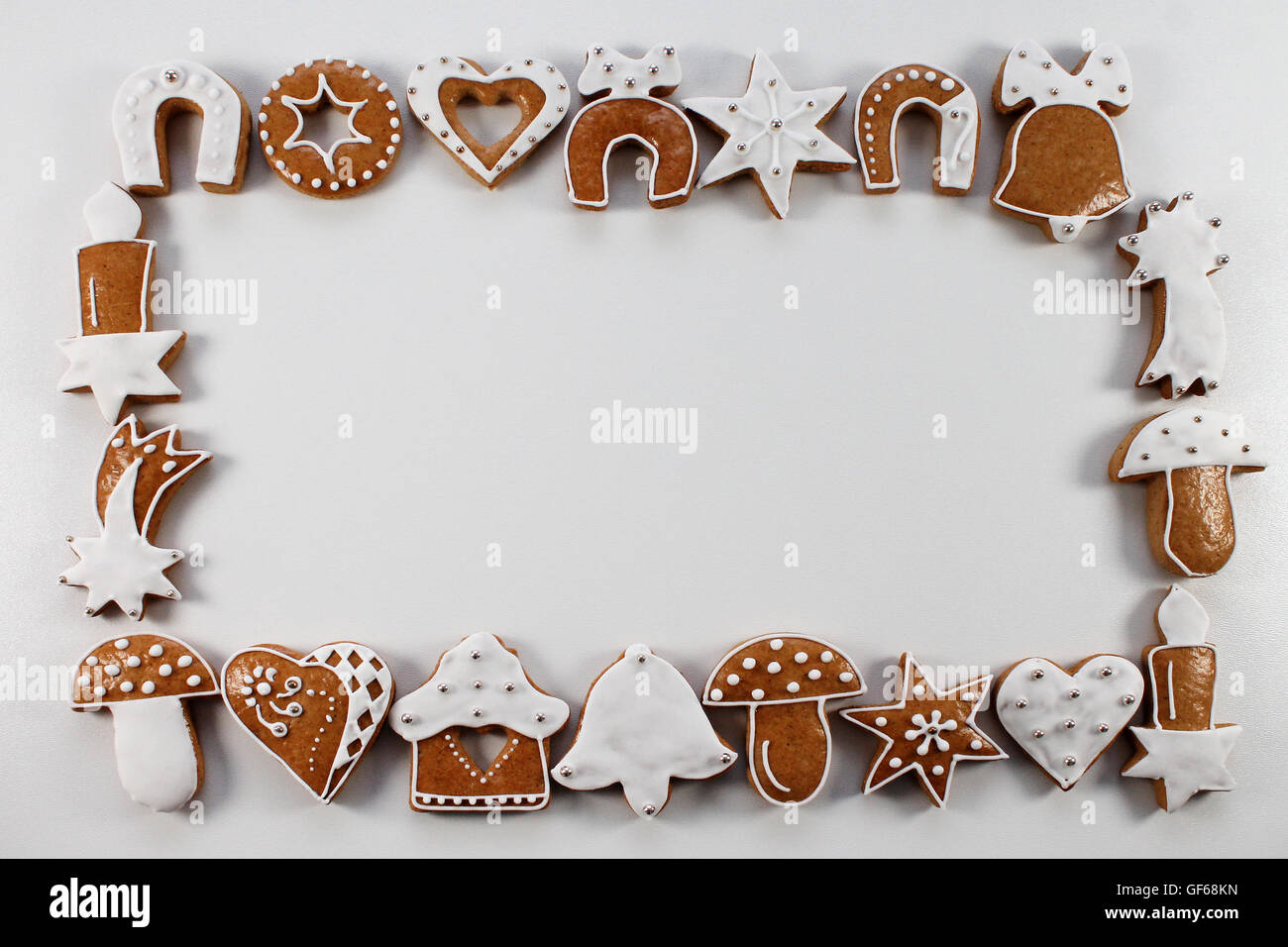 Christmas frame background of gingerbreads Stock Photo - Alamy