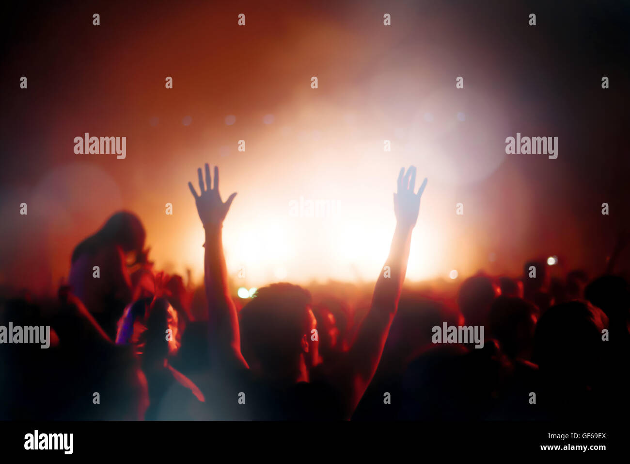 Crowd enjoying festival and live music concerts Stock Photo - Alamy