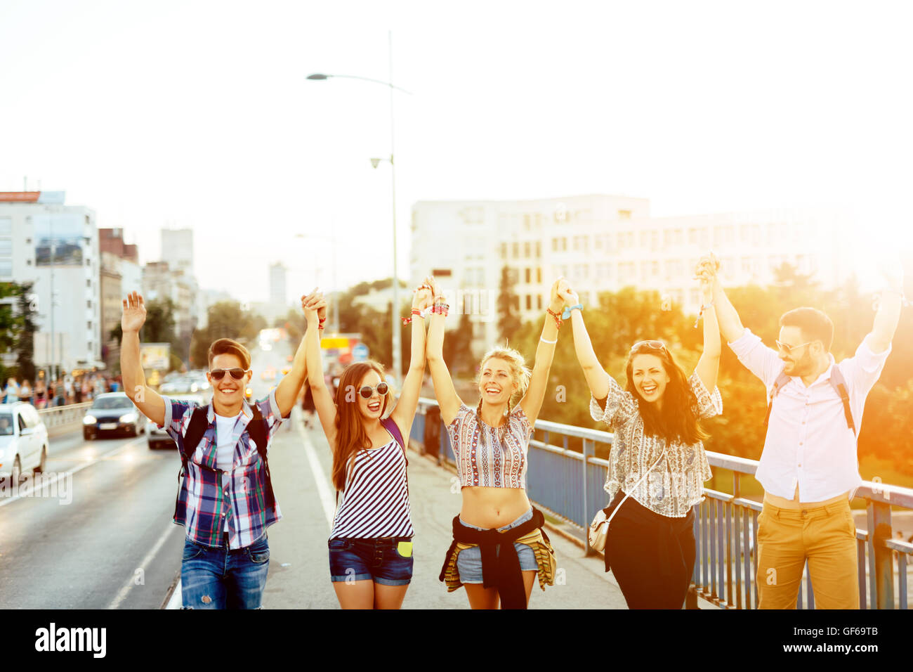 Happy energetic, young people having fun Stock Photo - Alamy
