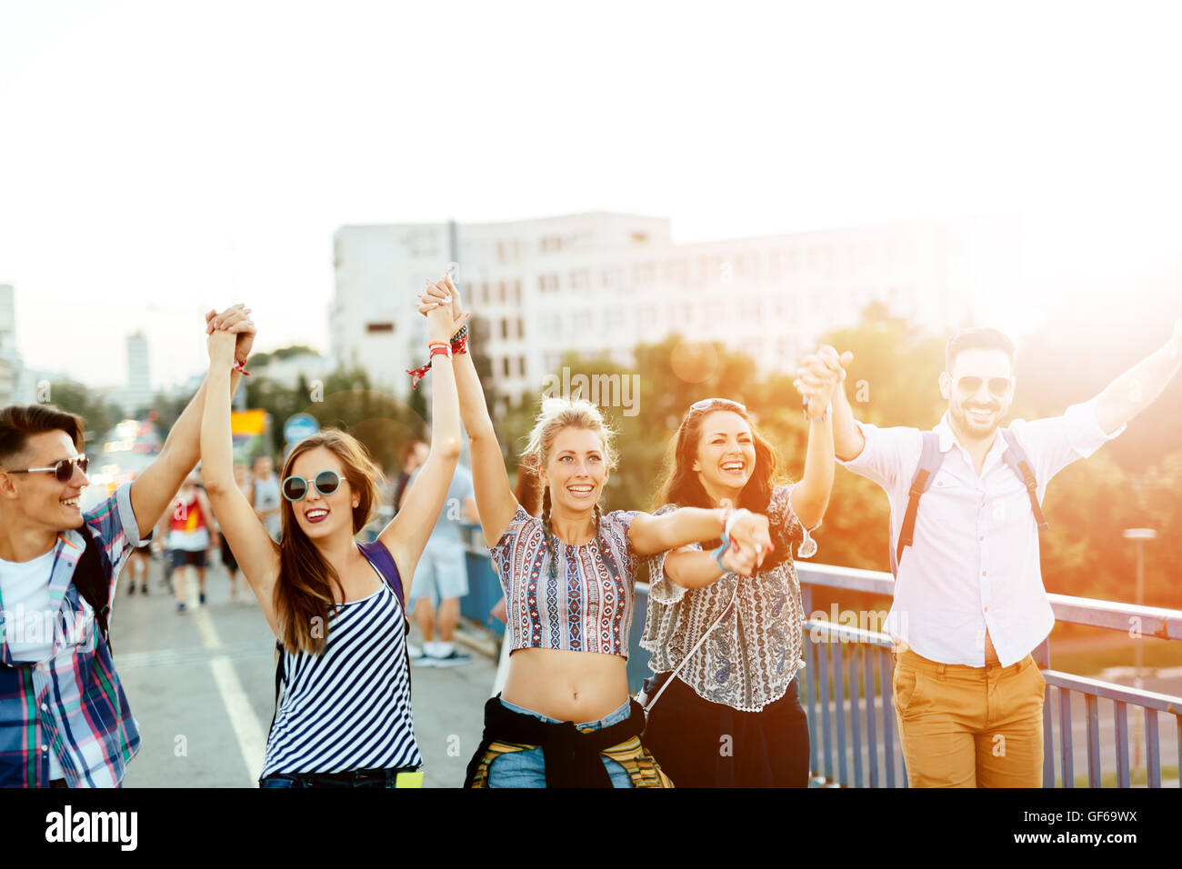 Happy energetic, young people having fun Stock Photo - Alamy