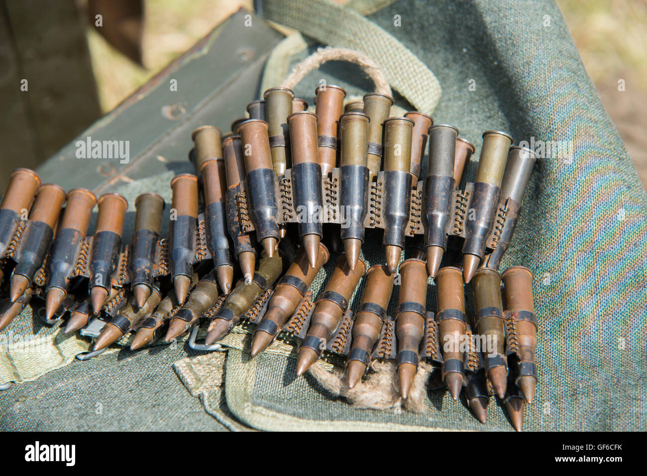 close up o bullet, ammo to machine guns Stock Photo - Alamy