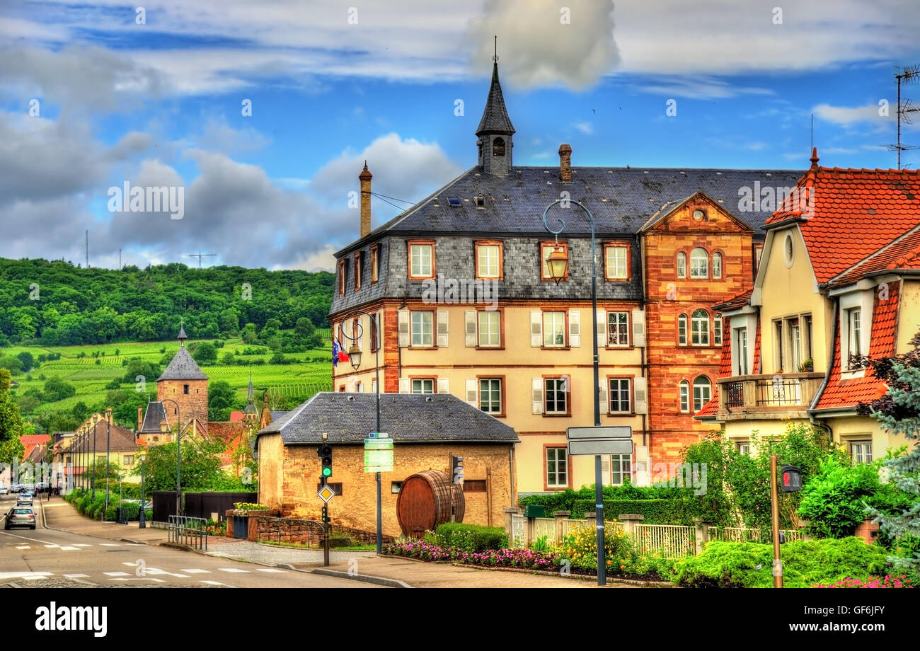 Traditional Alsatian houses in Molsheim - France Stock Photo - Alamy