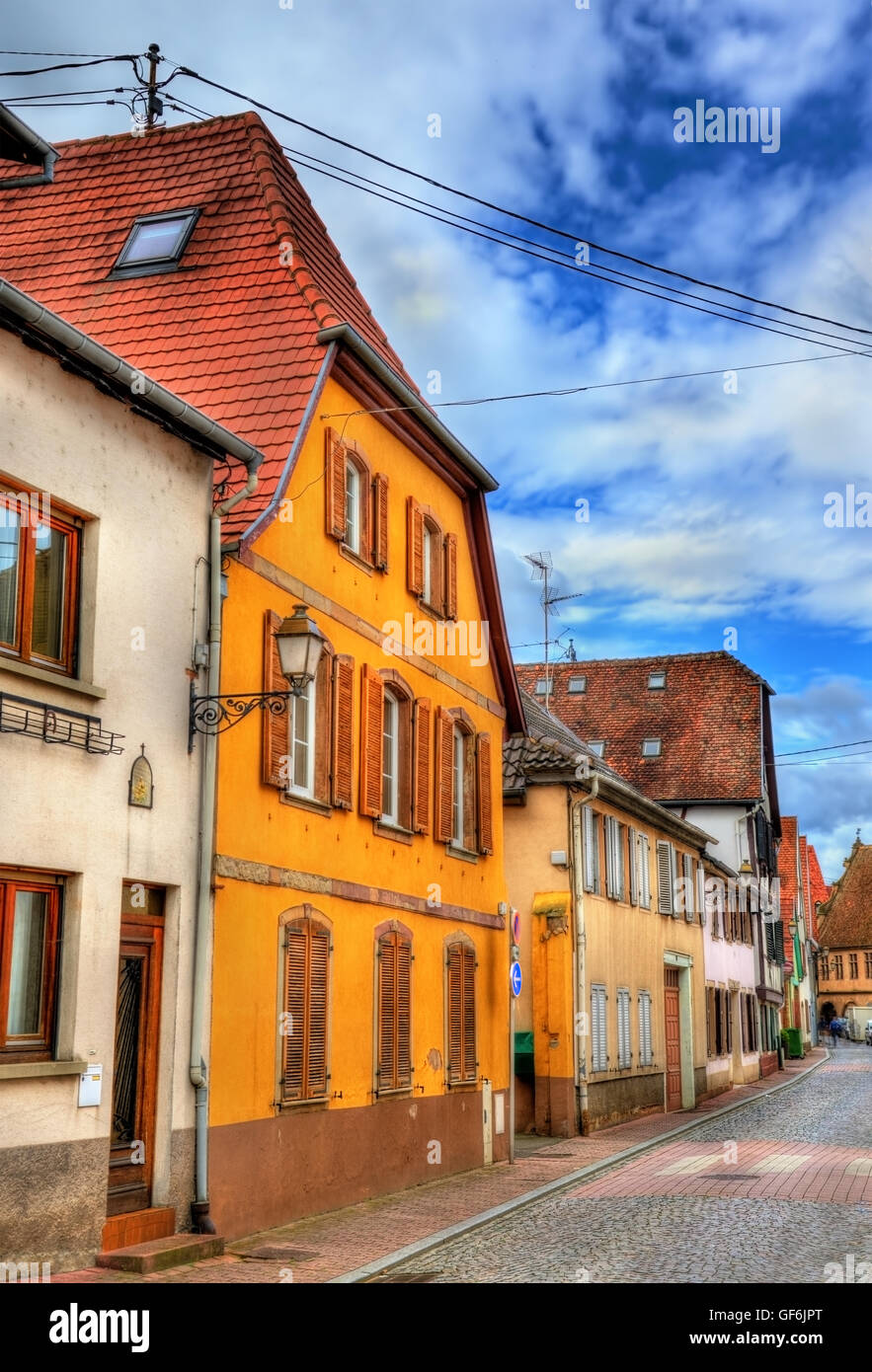 Traditional Alsatian houses in Molsheim - France Stock Photo - Alamy
