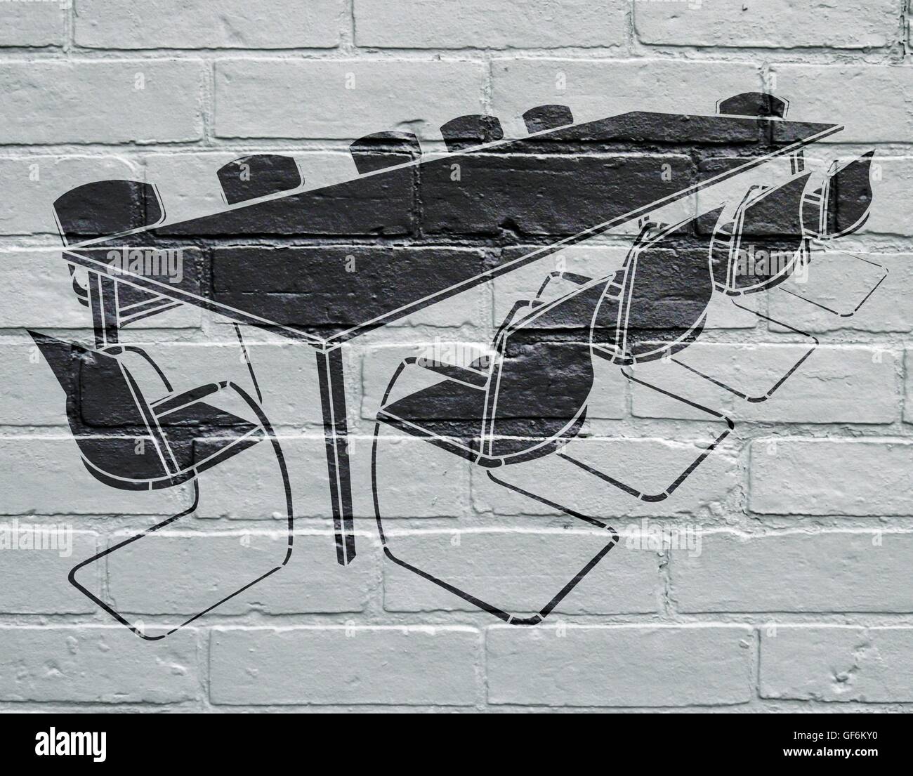 Urban art,meeting room with chairs and a table Stock Vector Image & Art ...