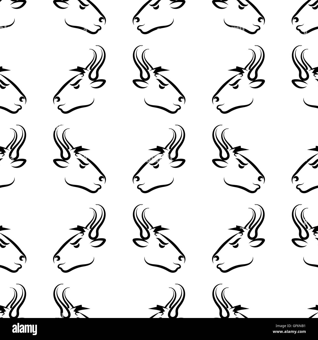 Bull Head Icon Seamless Pattern Stock Vector Image & Art - Alamy