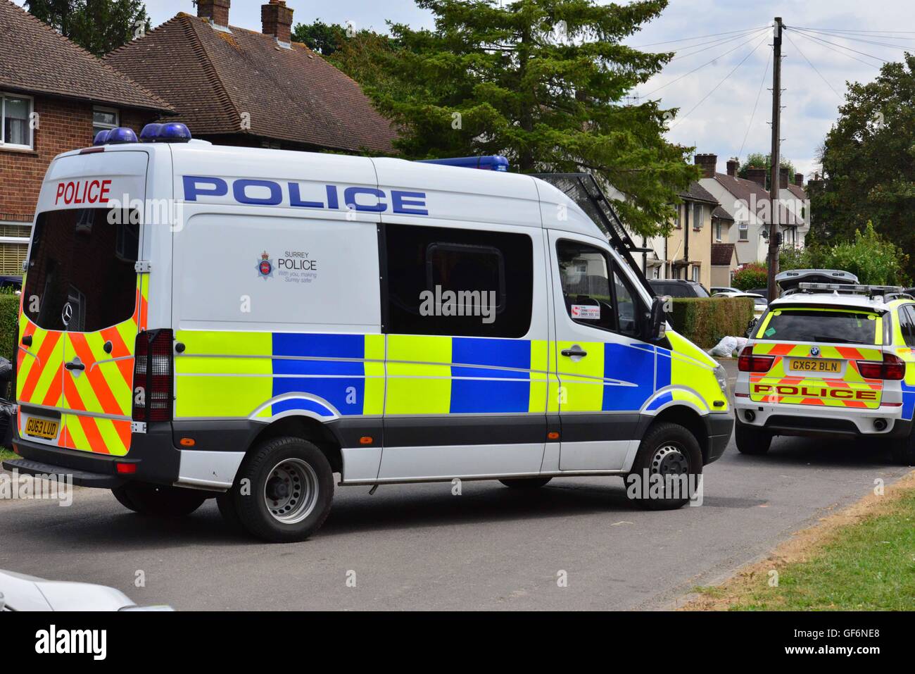 English Police Stake out in Surrey Stock Photo - Alamy
