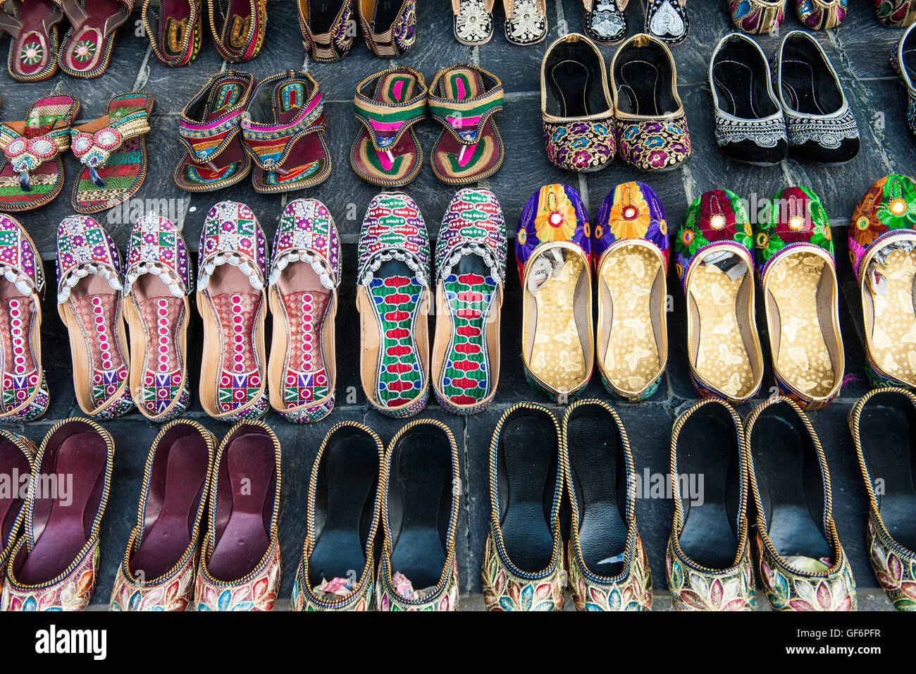 Nepal, Pokhara, shoes Stock Photo - Alamy