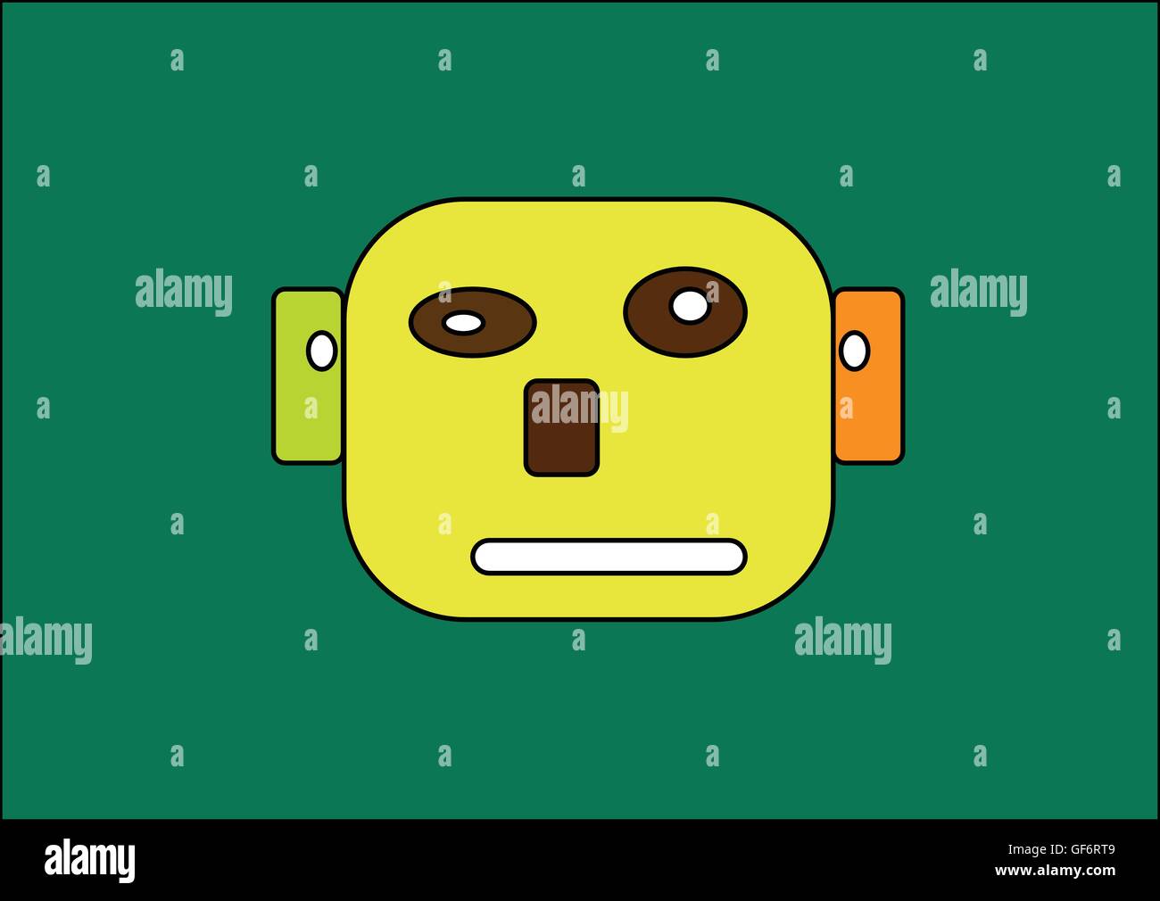 illustration which depicts a large square head Stock Vector Image & Art ...