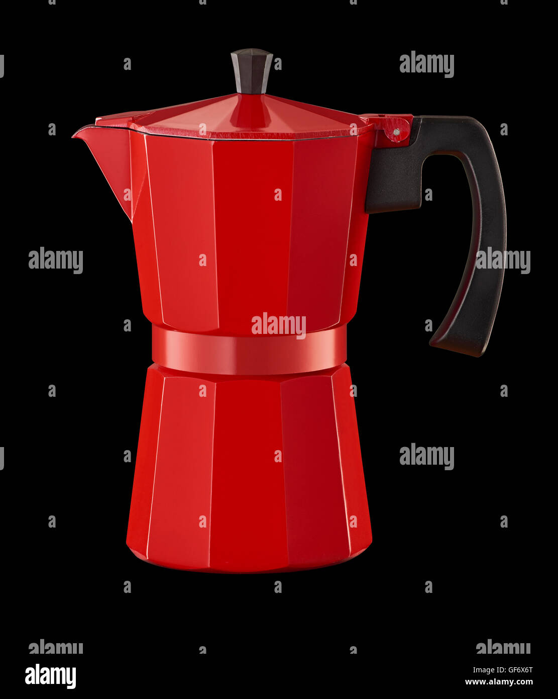 Blue coffee percolator isolated on black background hi-res stock ...