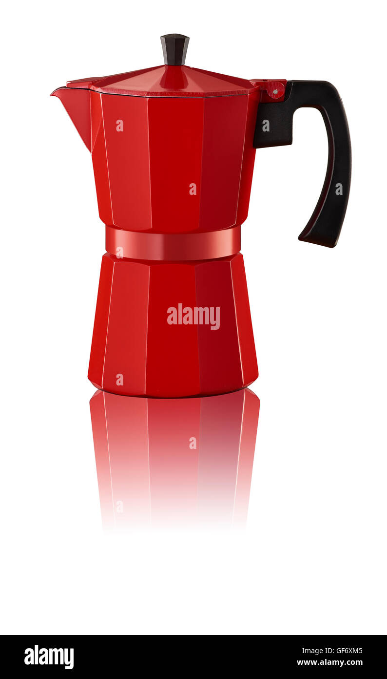 Blue coffee percolator isolated on black background hi-res stock ...