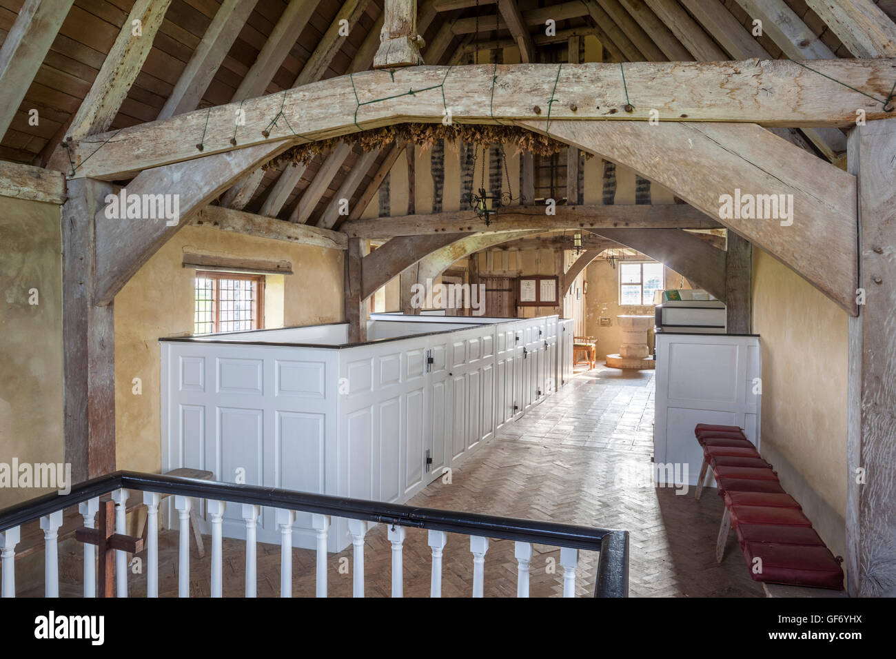 The interior of St Thomas a Becket church on Romney Marsh at Fairfield ...