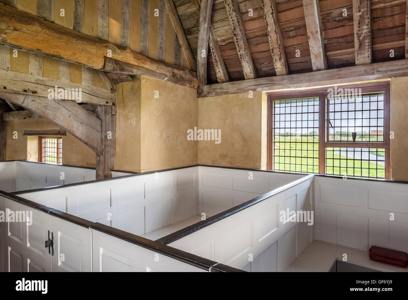 The interior of St Thomas a Becket church on at Fairfield, Kent UK ...