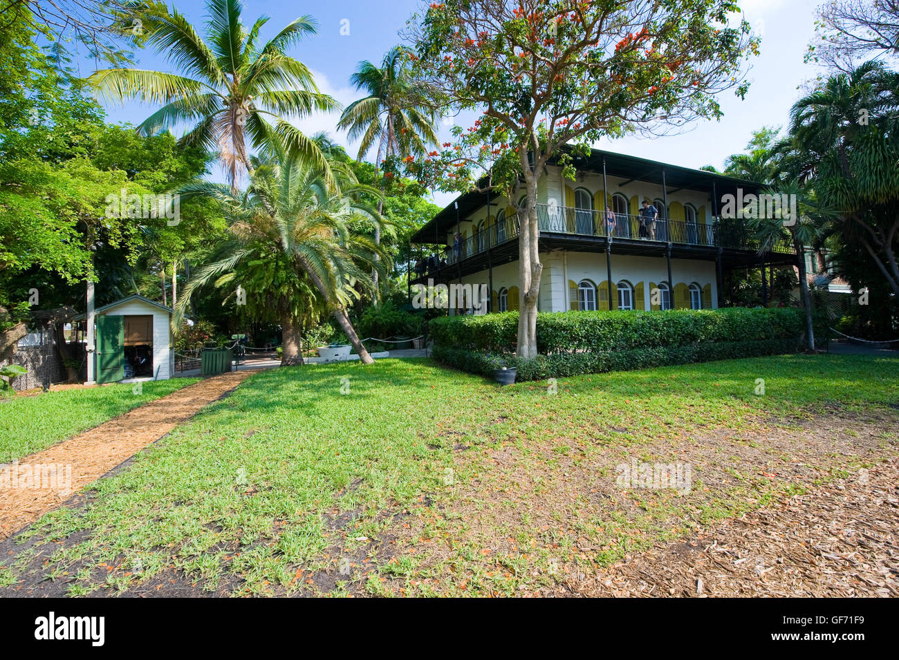 KEY WEST, FLORIDA, USA - MAY 03, 2016: Garden of the Ernest Hemingway ...
