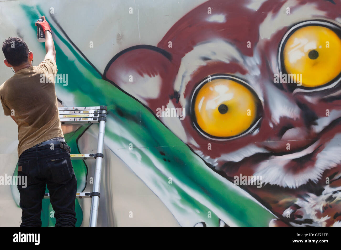 High quality professional graffiti art on a building site hoarding ...