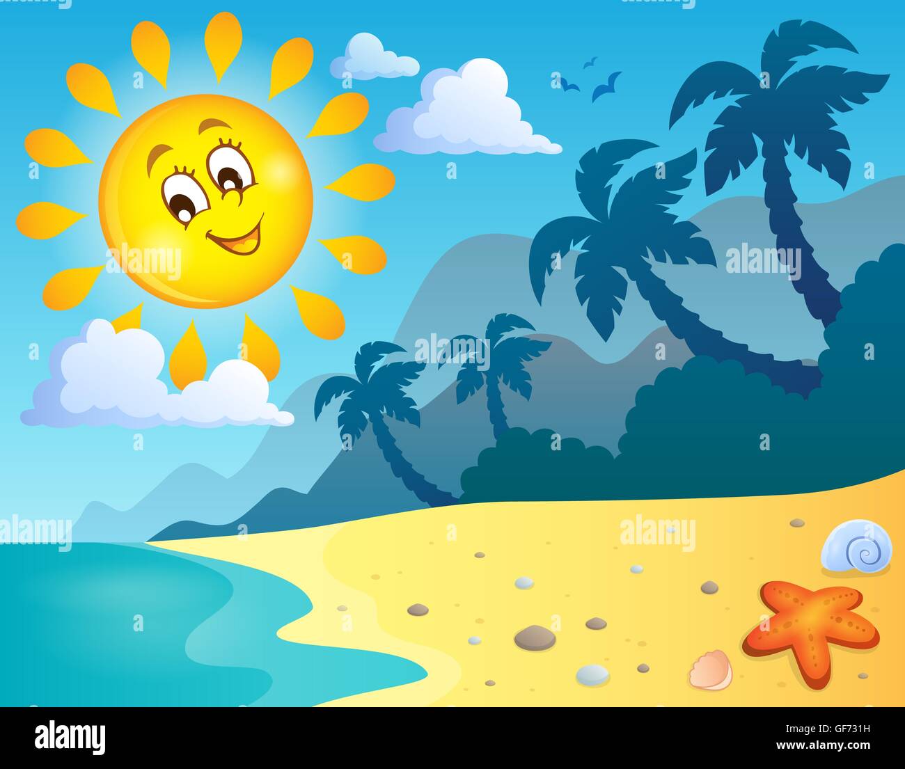 Beach topic image 6 - picture illustration Stock Photo - Alamy