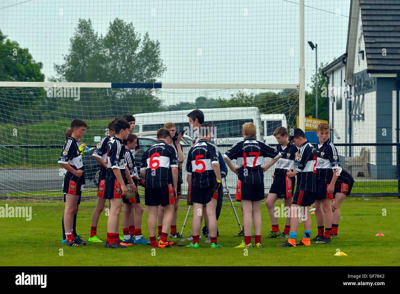 Coaching Irish teenage Gaelic footballers, Derry, Northern Ireland ...