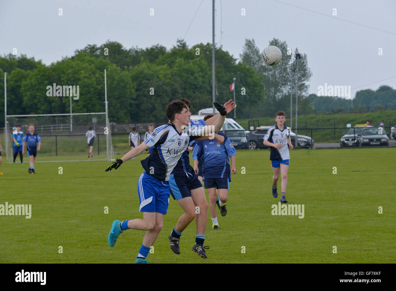 Irish teenagers playing Gaelic football, Derry, Northern Ireland Stock ...