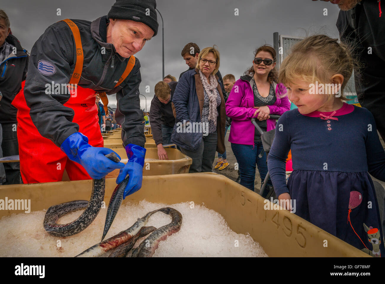 Fisherman showing fish at The Annual Seaman's Festival, Reykjavik ...