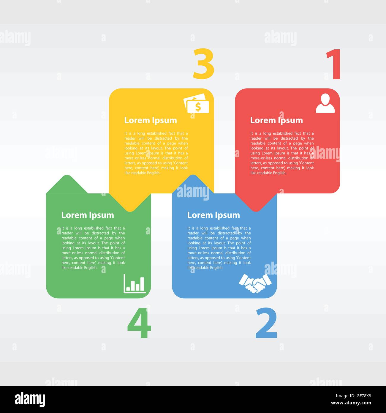 four steps sequence process diagram infographic layout concept vector ...