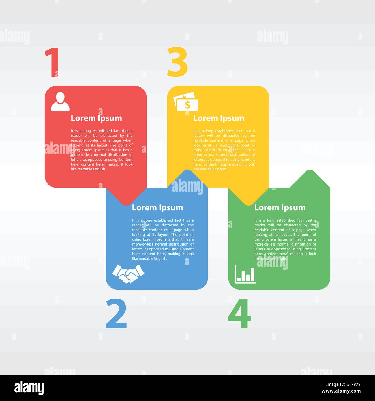 four steps sequence process diagram infographic layout concept vector ...