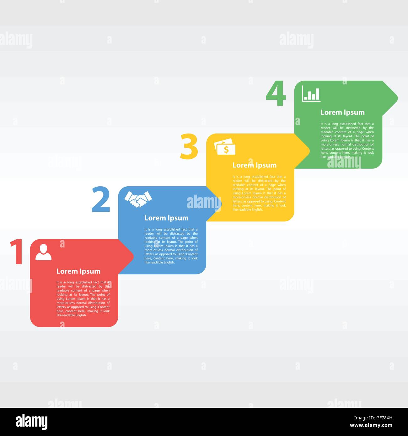 four steps sequence process diagram infographic layout concept vector ...