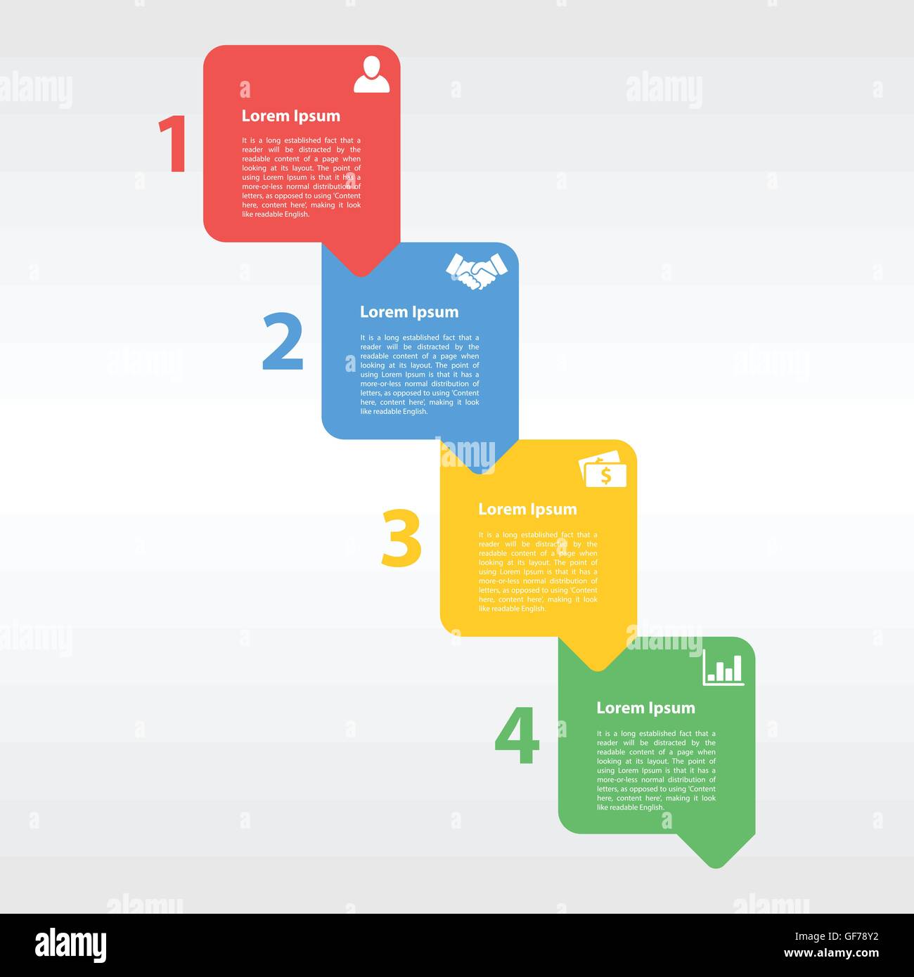 four steps sequence process diagram infographic layout concept vector ...