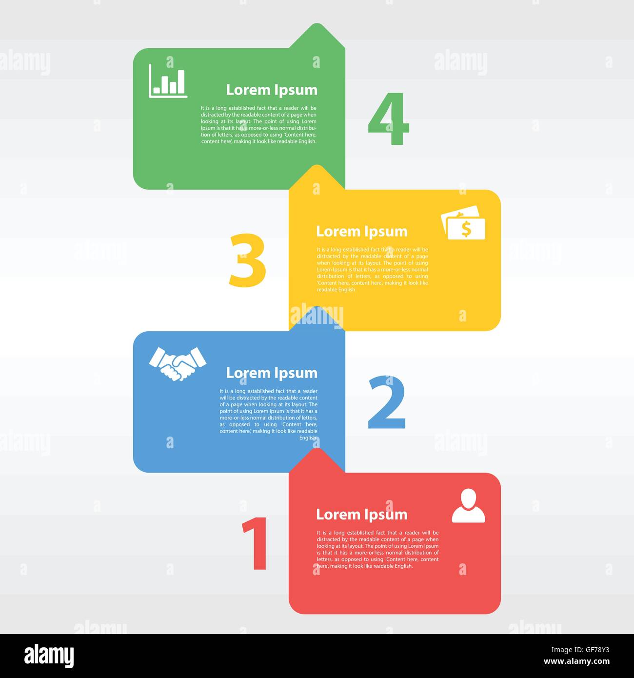 four steps sequence process diagram infographic layout concept vector ...