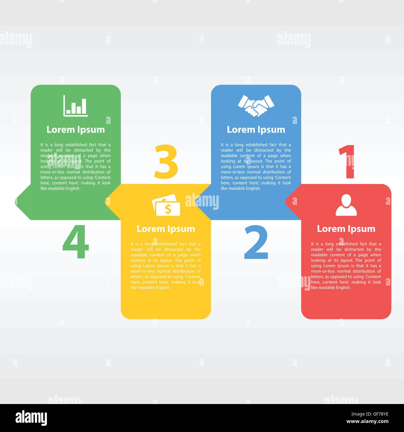 four steps sequence process diagram infographic layout concept vector ...