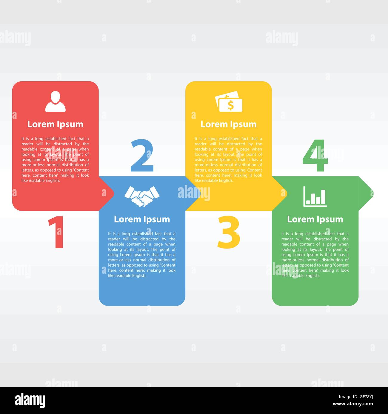 four steps sequence process diagram infographic layout concept vector ...