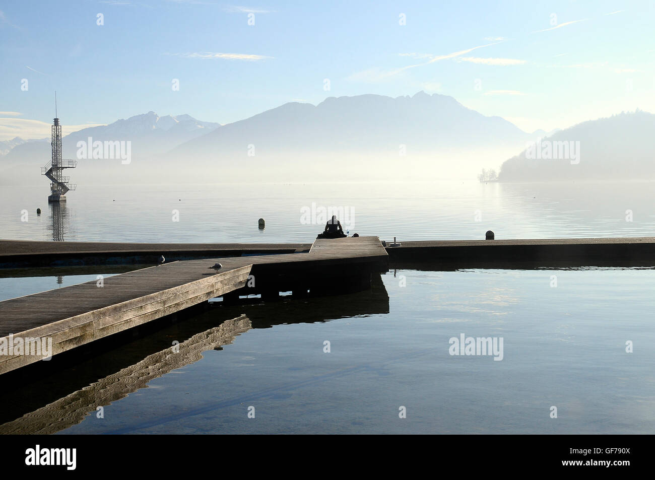 quiet landscape of Annecy lake in Savoy, France Stock Photo - Alamy