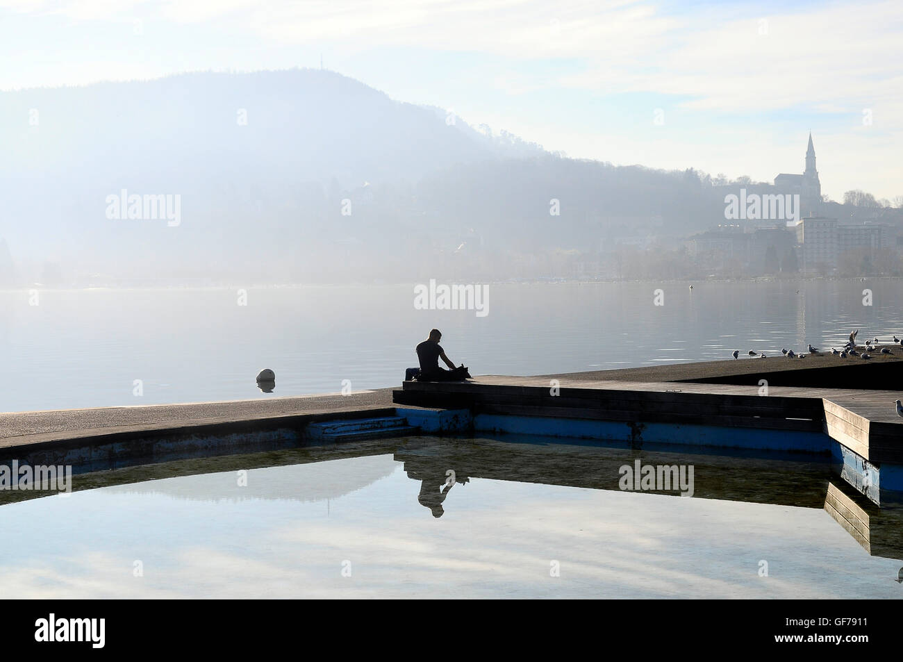 quiet landscape of Annecy lake in Savoy, France Stock Photo - Alamy