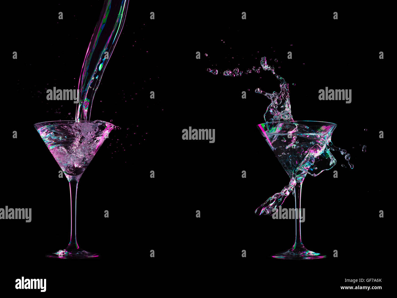 Blue cocktail black background hi-res stock photography and images - Alamy