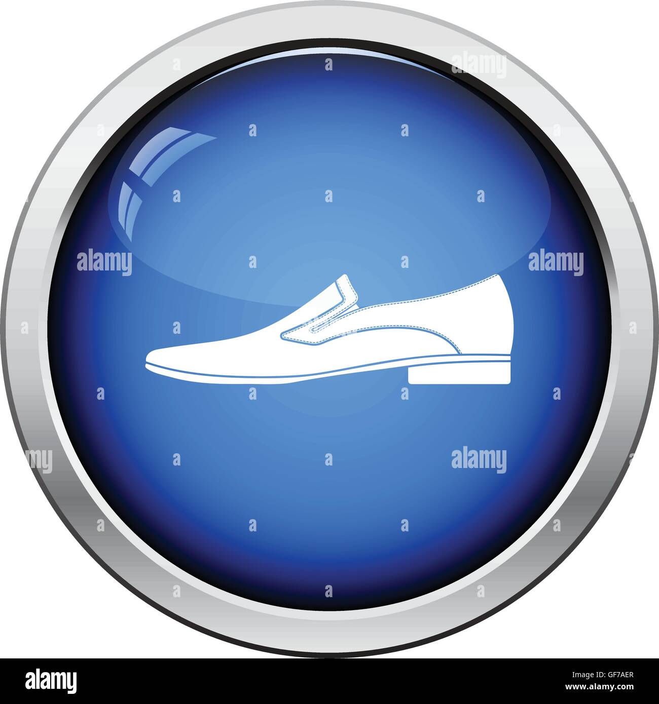 Man shoe icon. Glossy button design. Vector illustration Stock Vector ...