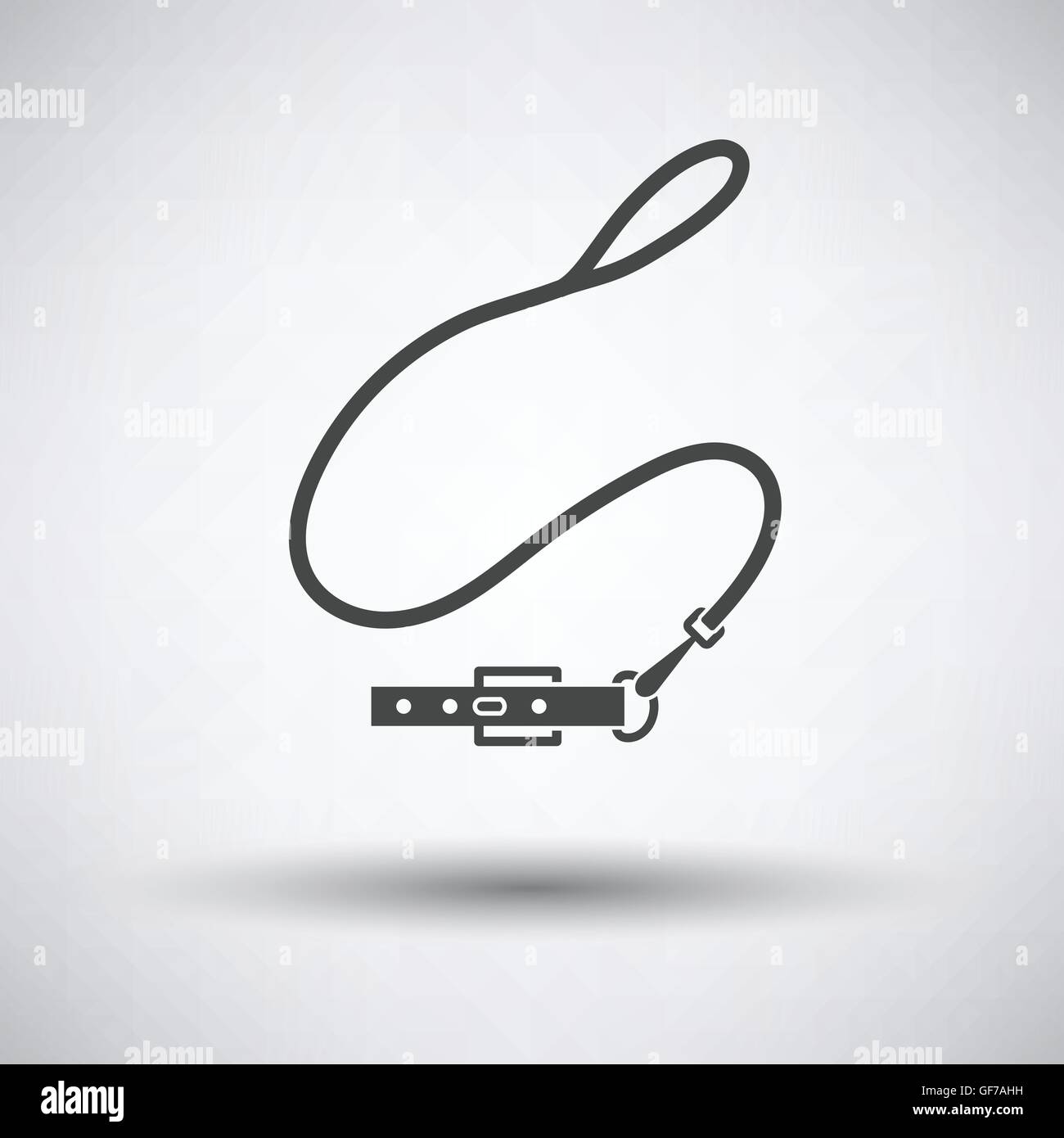 Dog lead icon on gray background with round shadow. Vector illustration ...