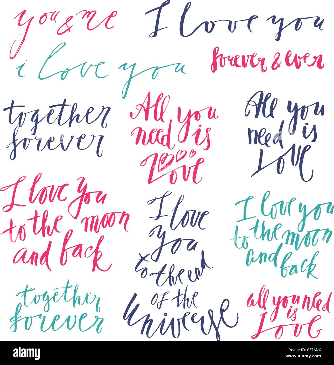 Love romantic lettering phrase Stock Vector Images - Alamy