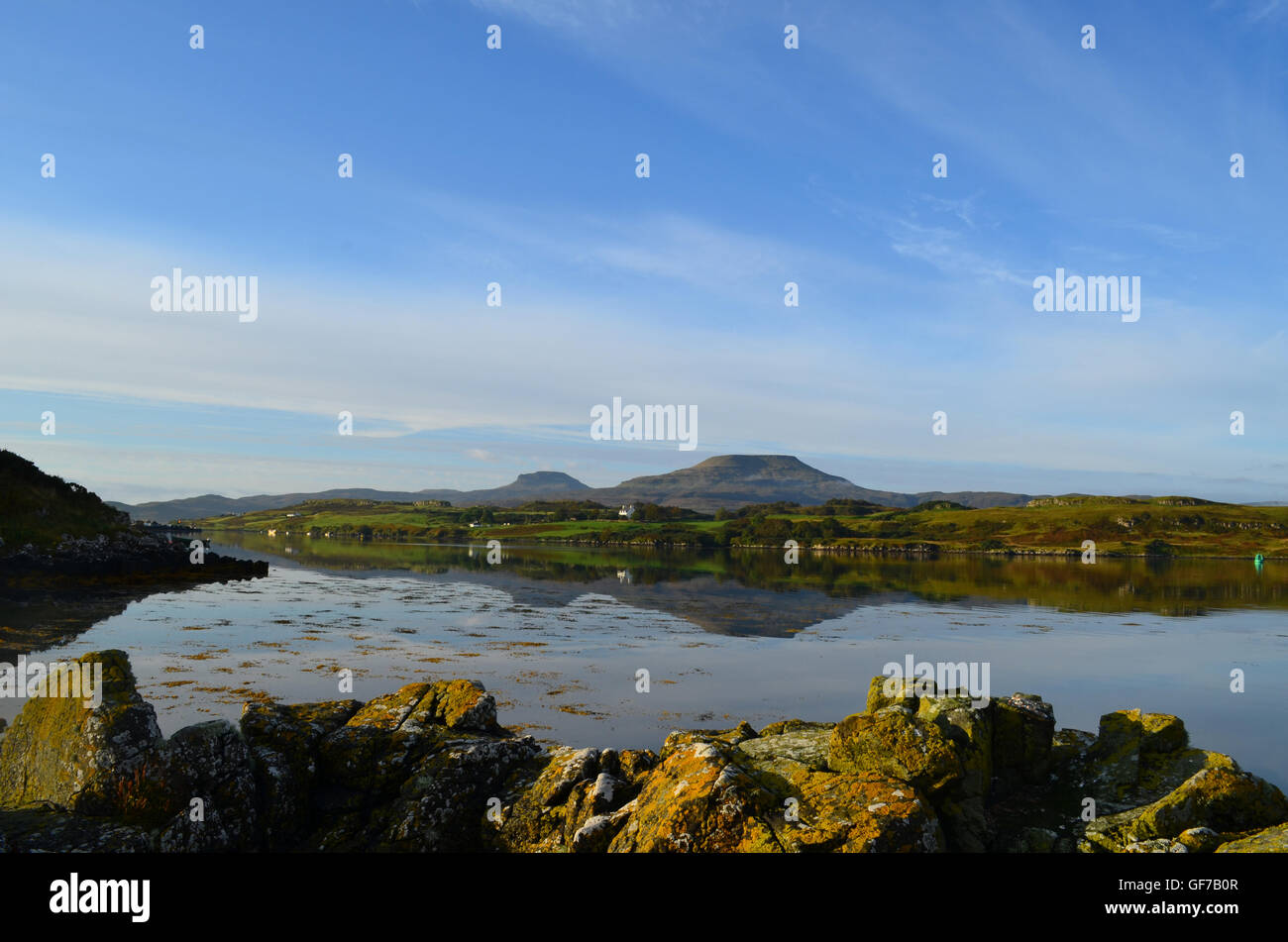Beautiful views of MacLeod's Tables in Dunvegan Scotland Stock Photo ...
