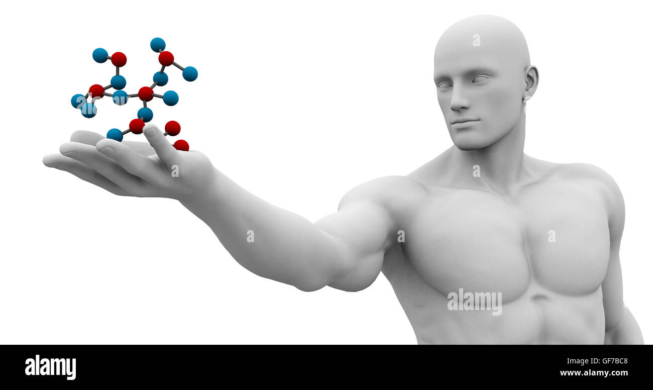 Chemistry Science with Man Looking at Molecular Formula Stock Photo - Alamy