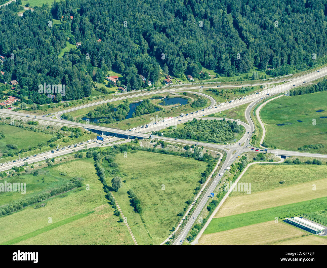 Aerial view motorway intersection hi-res stock photography and images ...