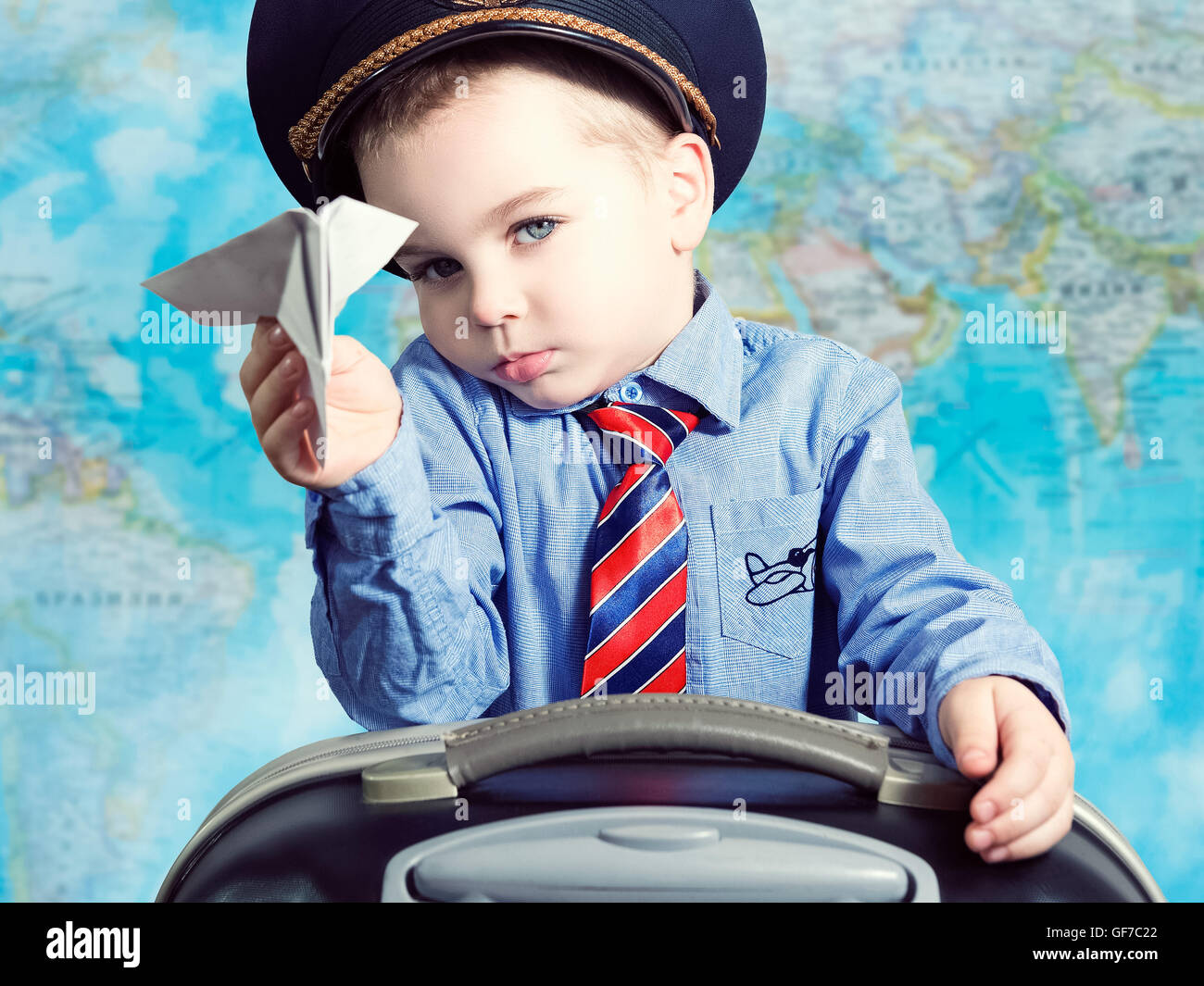 Young pilot. Portrait of a little boy Stock Photo - Alamy