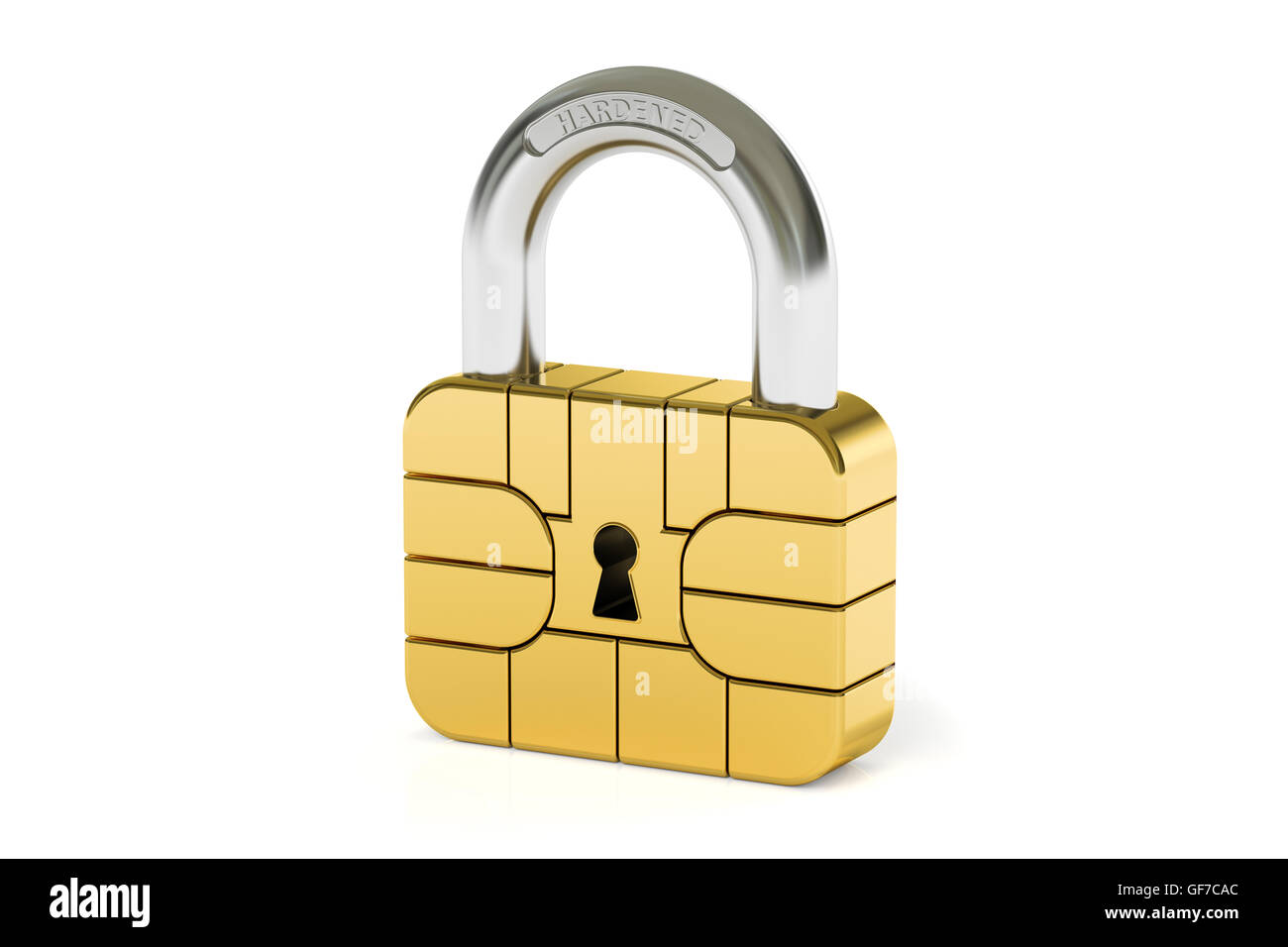 Credit Card Chip Security concept, 3D rendering isolated on black ...