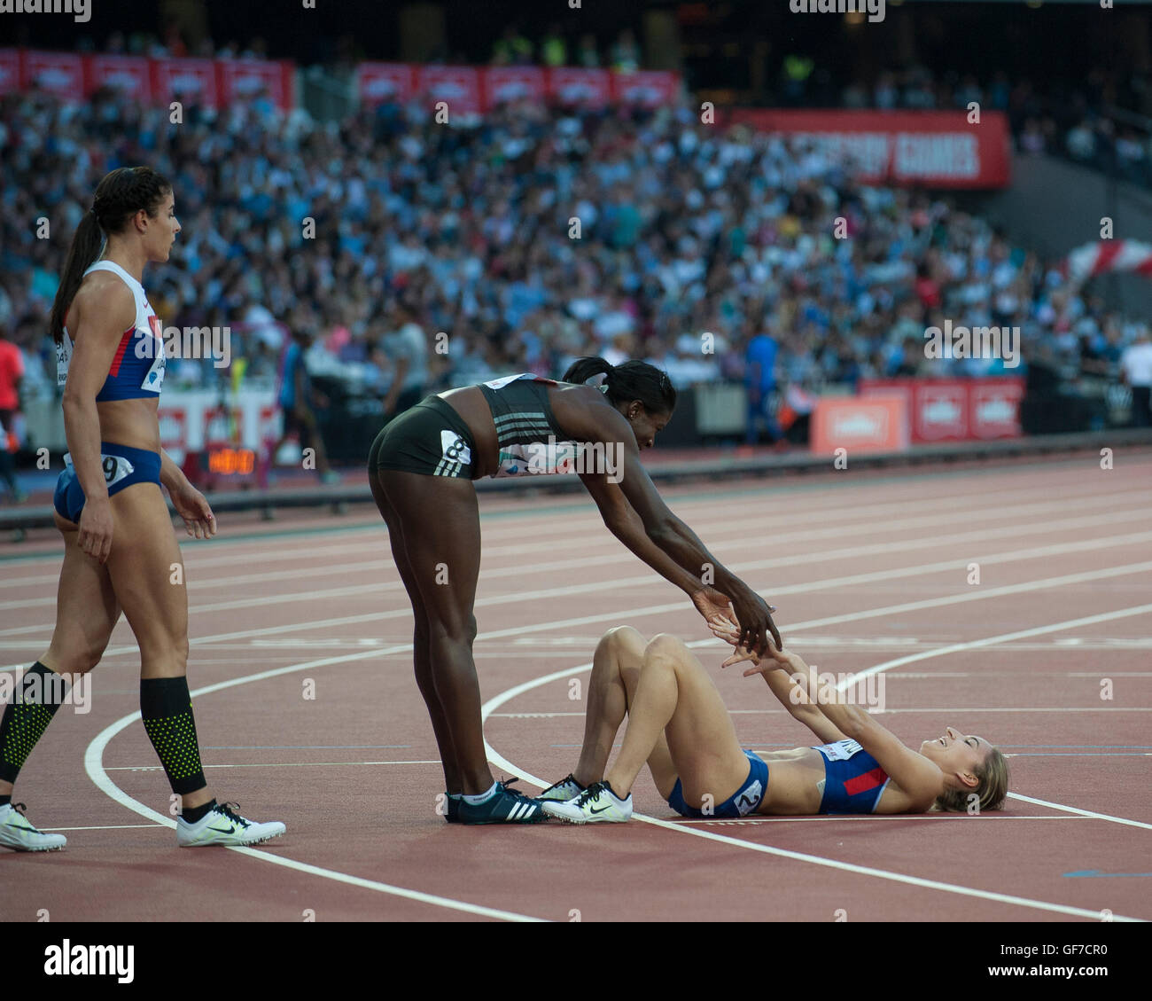 LONDON, ENGLAND - JULY 22: Seren Bundy-Davies Christine Ohuruogu Emily ...