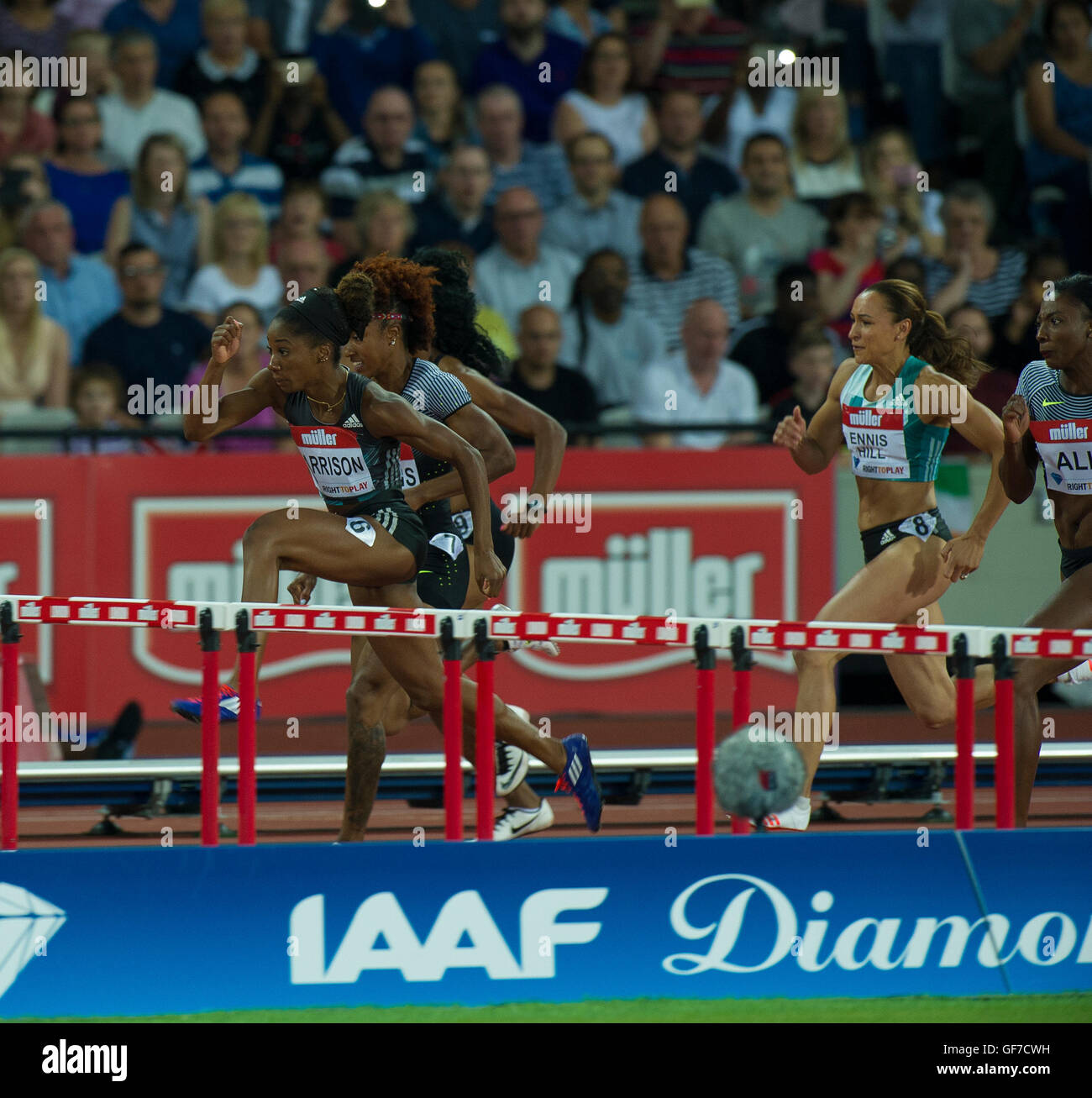 LONDON, ENGLAND - JULY 22: Kendra Harrison of the USA winning the women ...