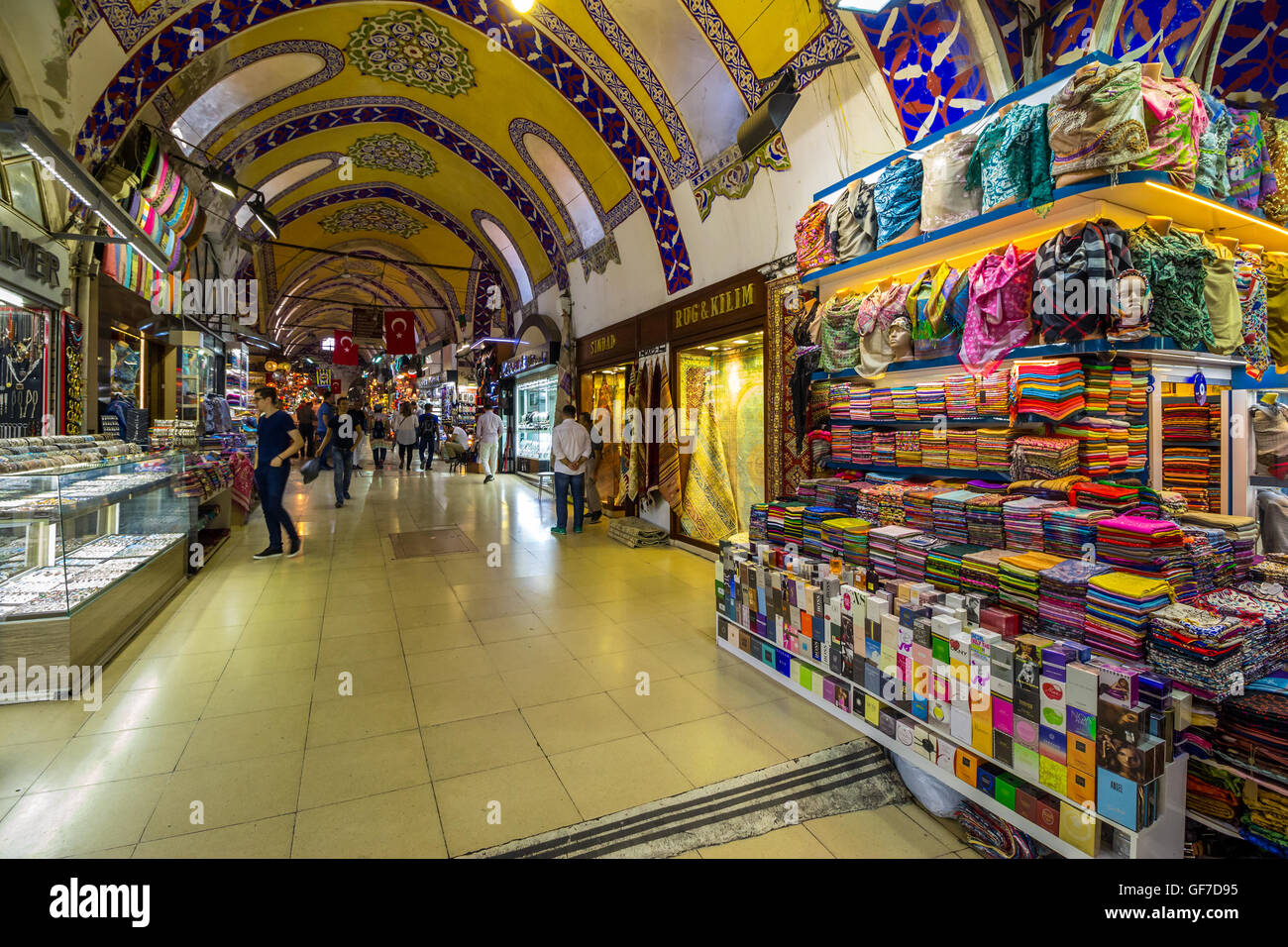 ISTANBUL - AUGUST 18: Grand Bazaar interior on August 18, 2015 in ...