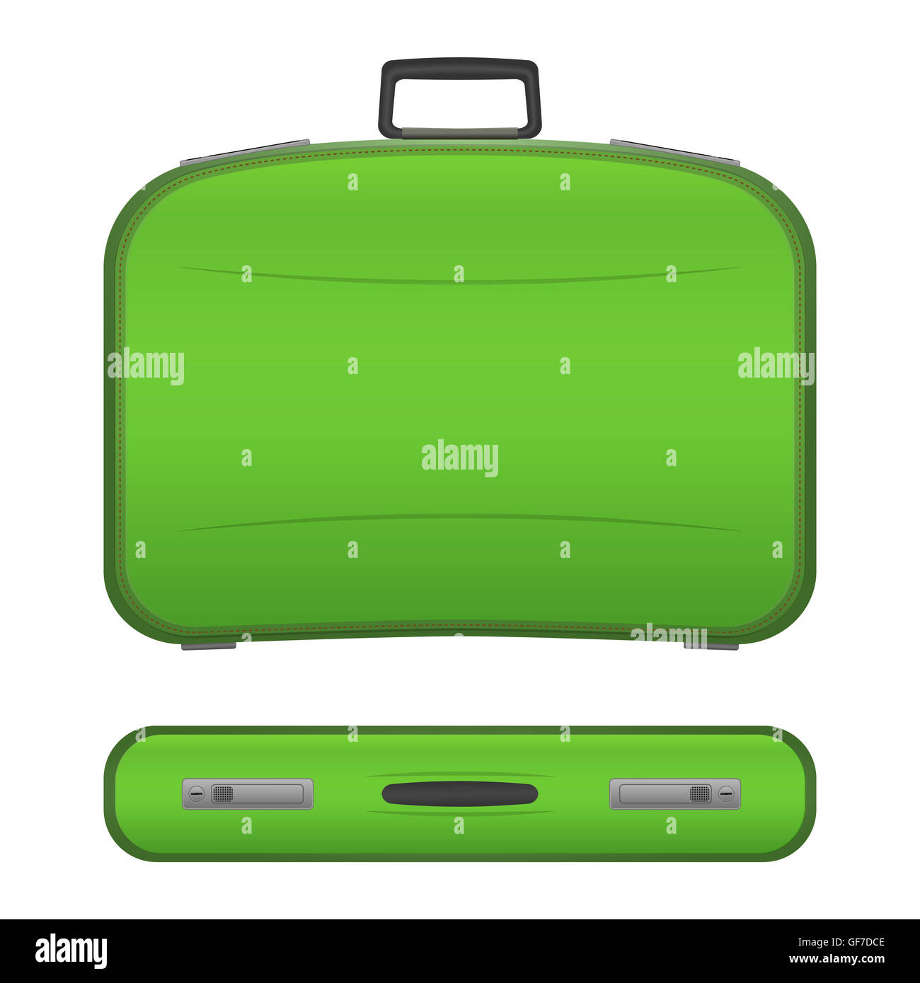 Realistic suitcase on white background Stock Photo - Alamy