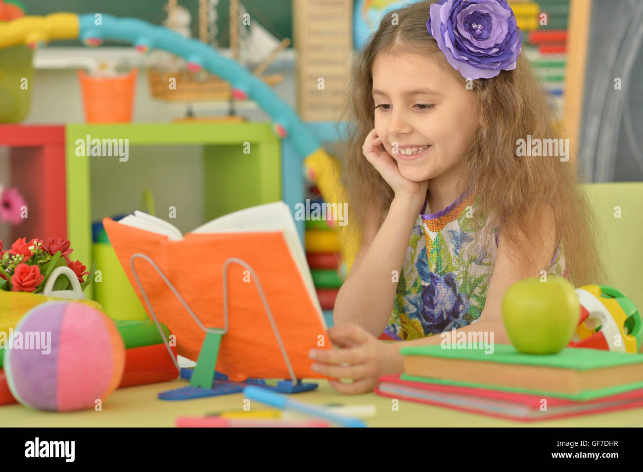 Cute student girl at class Stock Photo - Alamy