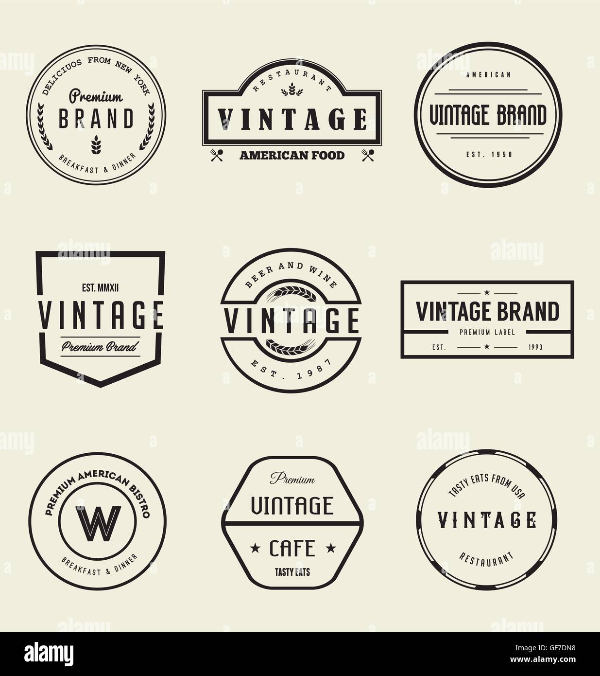 Vintage Badge Retro Brand Name Icon Badges Company Label And Hipster Vintage Badge Retro Brand Name Icon Badges Company Label And Hipster