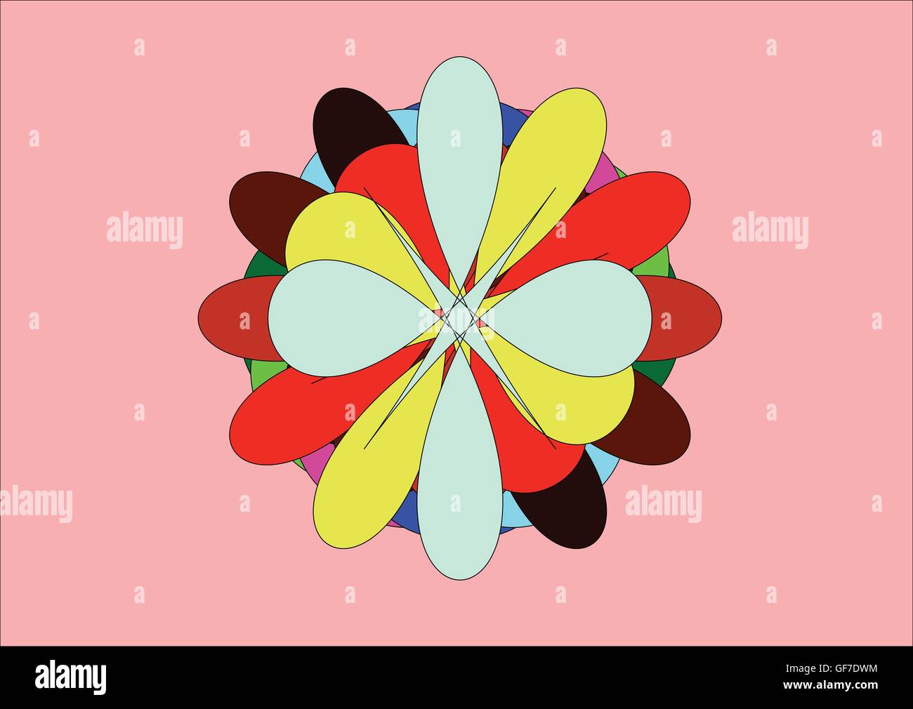 illustration which depicts numerous colored petals, gathered together ...