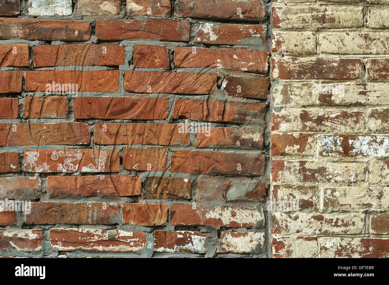 An old brick wall with signs of aging Stock Photo - Alamy