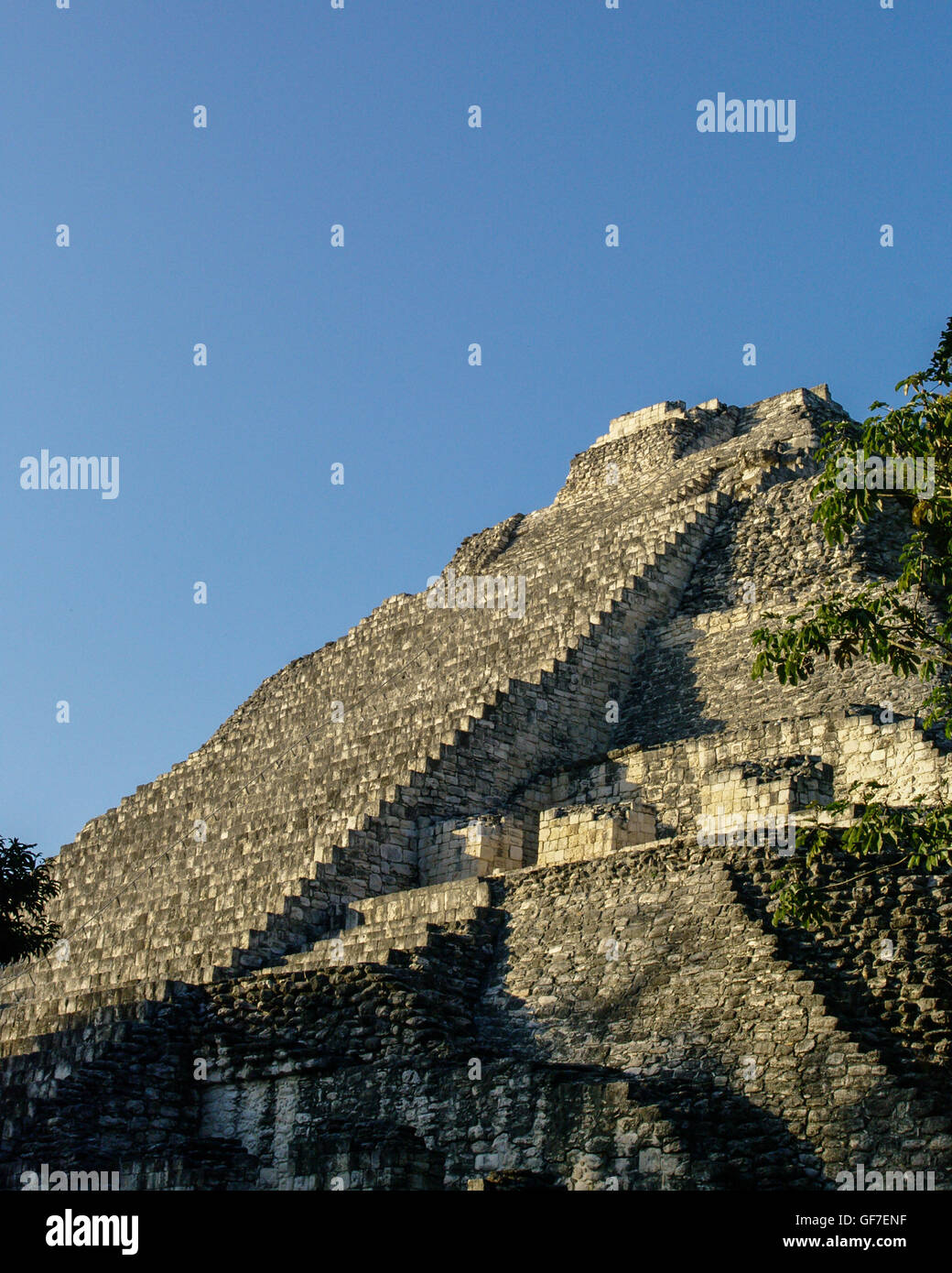 Step of the Pyramid. Ruins of the ancient Mayan city of Becan, Mexico ...