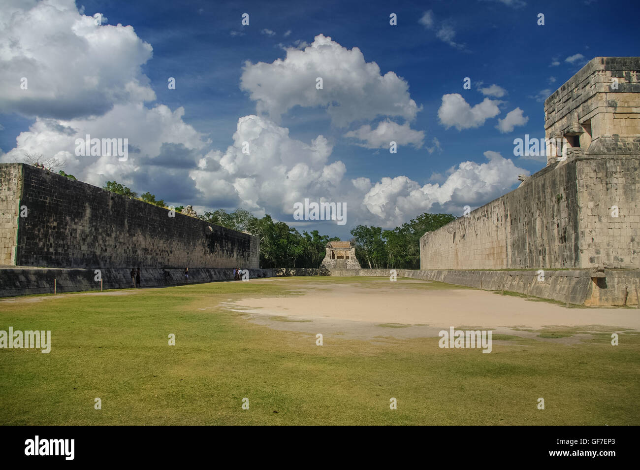 Stadium Maya for ball game. "Juego de Pelota" , Chichen-Itza , Mexico ...